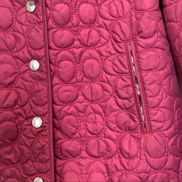 Coach | Jackets & Coats | Coach Maroon Quilted Logo Barn Jacket | Poshmark